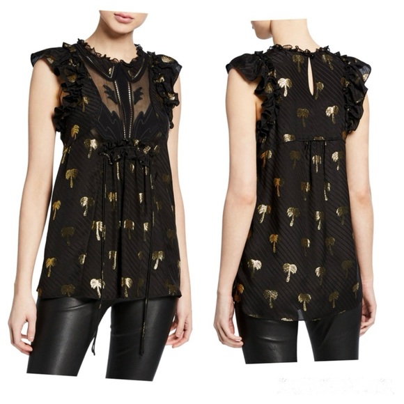 Coach | Tops | Coach 941 Palm Tree Silk Top Tank Blouse Fil Coupe ...